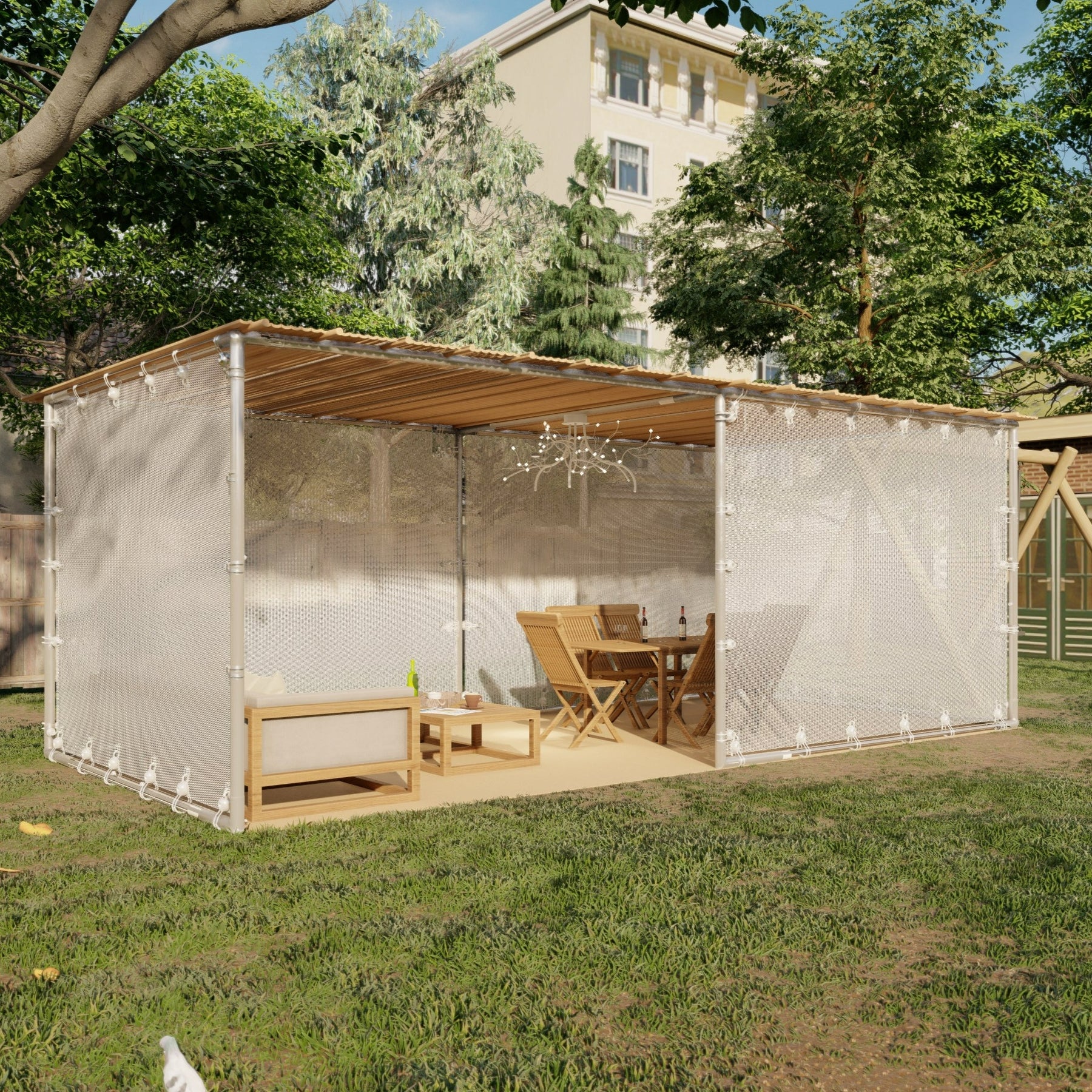 Sukkah that Keeps You Cool - Open Air Sukkah from The Sukkah Store